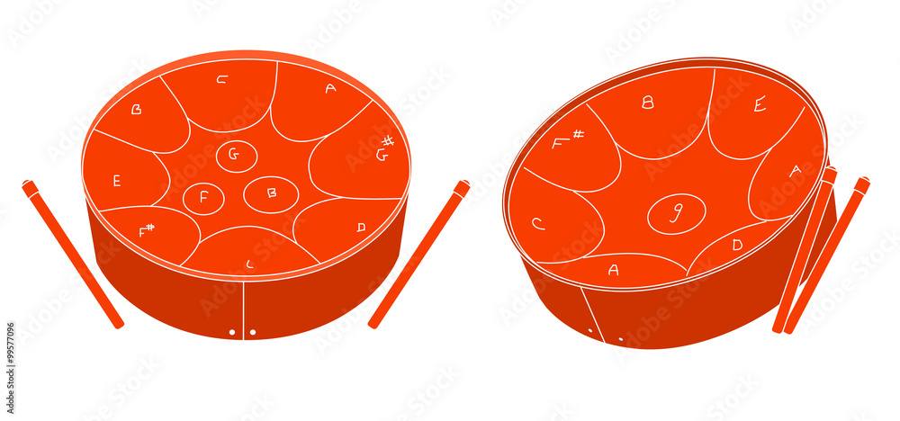Steelpan Flat Stock Vector | Adobe Stock