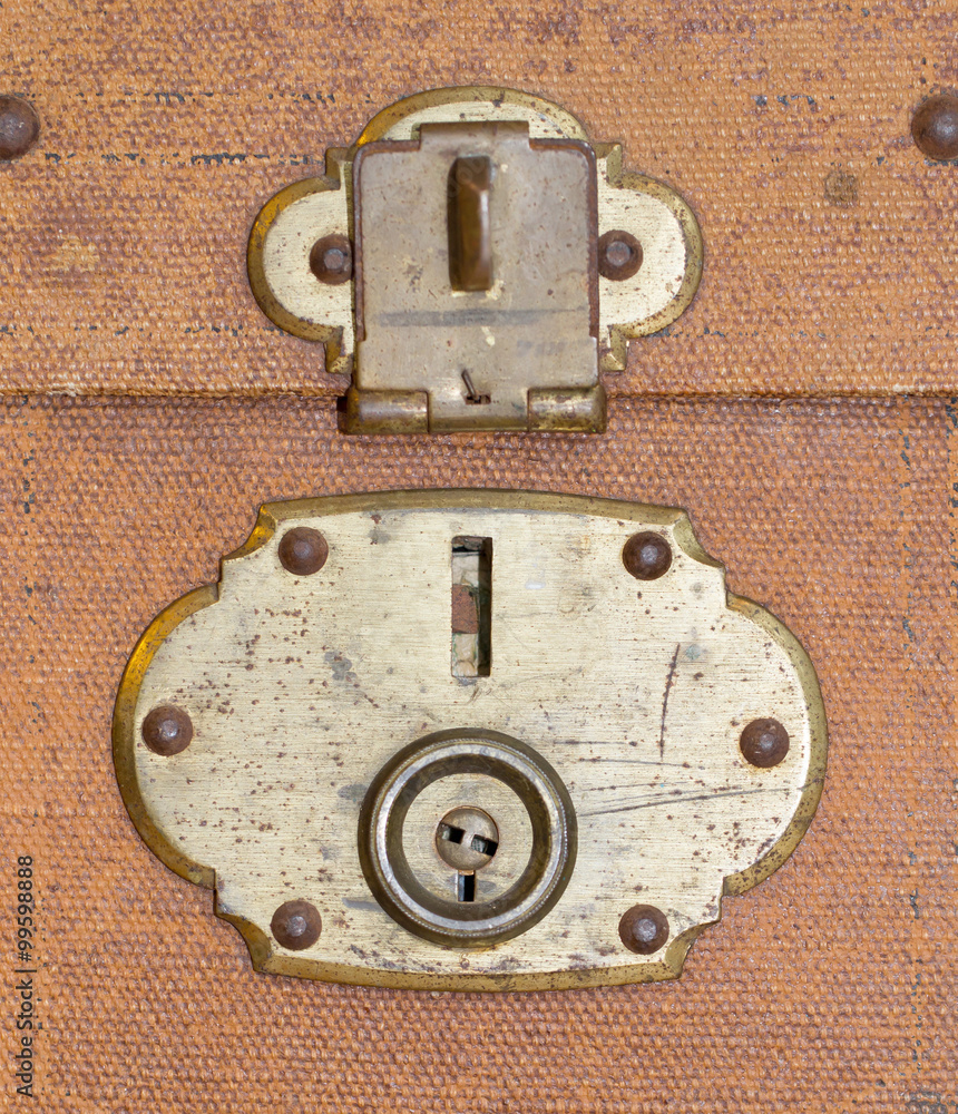 Old canvas trunk lock close up Stock Photo | Adobe Stock
