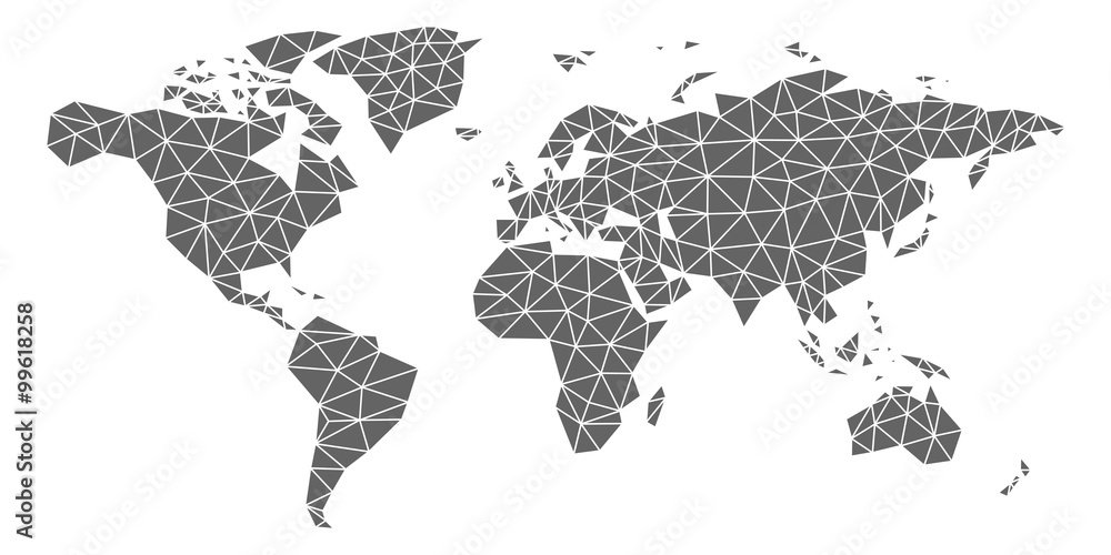 Polygon triangle world map Stock Vector | Adobe Stock