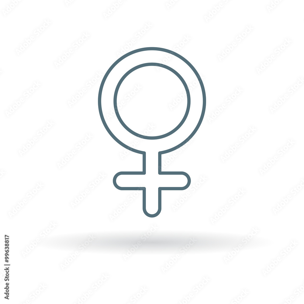 Female gender icon. Ladies sign. Women symbol. Thin line icon on white ...