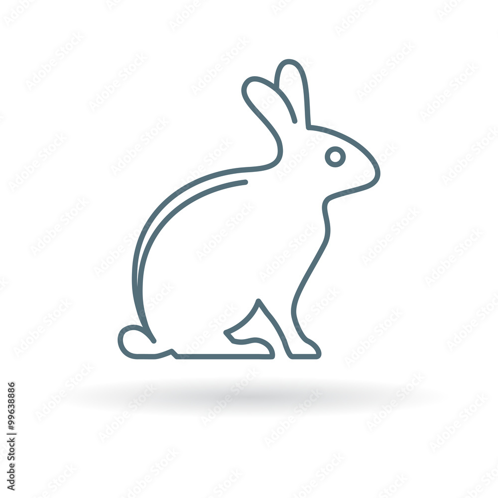 Bunny rabbit icon. Bunny rabbit sign. Bunny rabbit symbol. Thin line ...