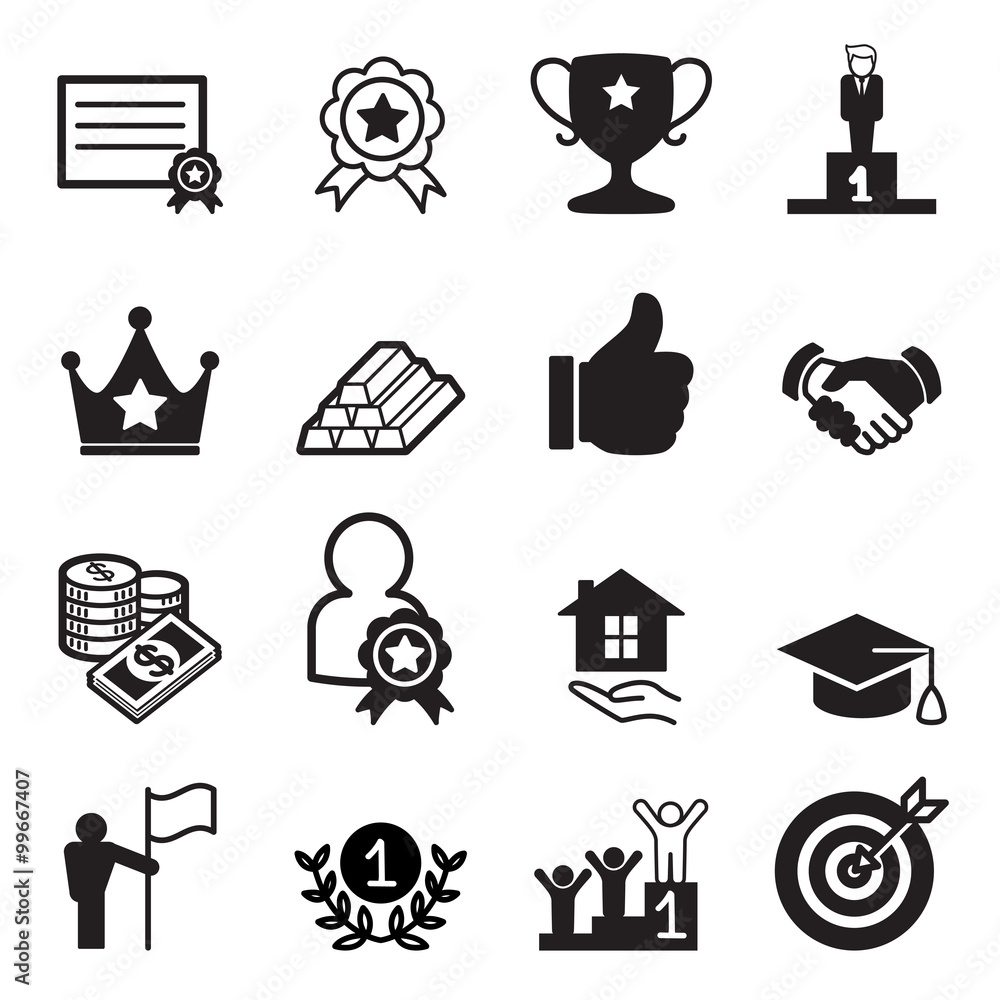 Success icon Set Stock Vector | Adobe Stock