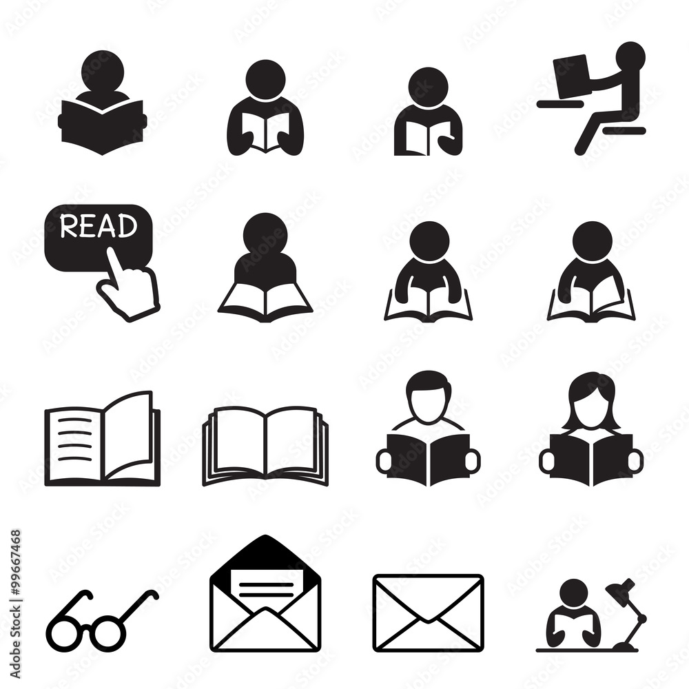 Reading icon Stock-Vektorgrafik | Adobe Stock