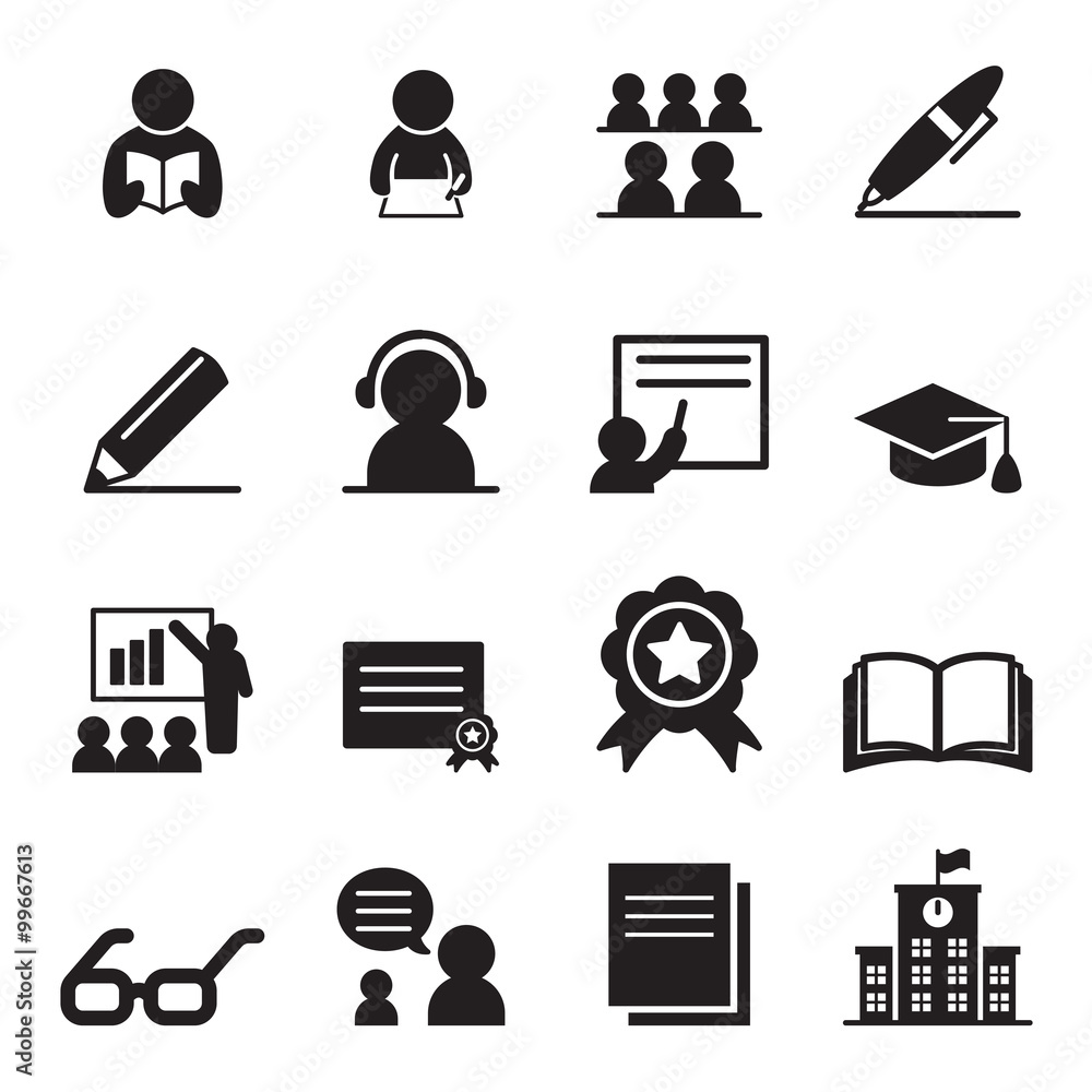 Learning icon set Stock Vector | Adobe Stock