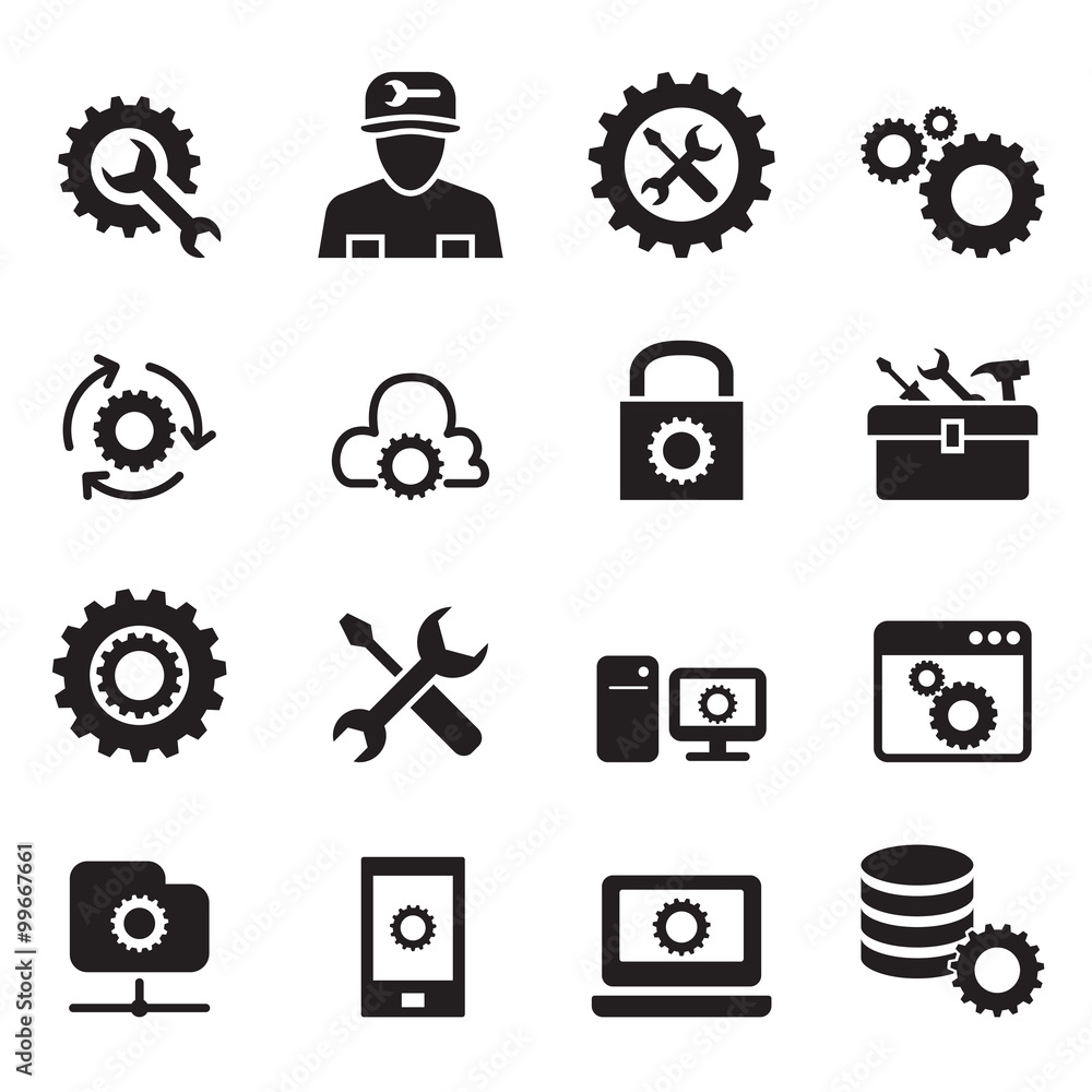 Setting, configuration, Set up, Repair , Tuning icon set Stock ...