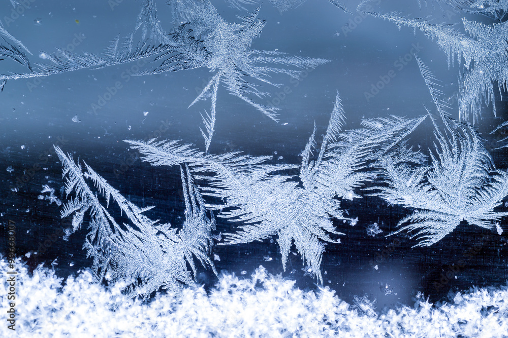 Ice Crystals On Glass