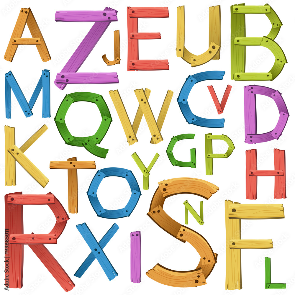 Font design of english alphabet Stock Vector | Adobe Stock