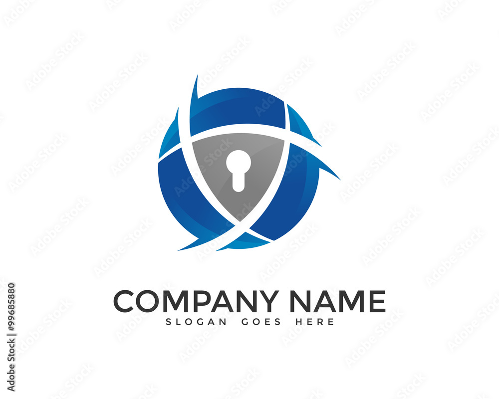 Network Data Security Logo Design Template Stock Vector | Adobe Stock