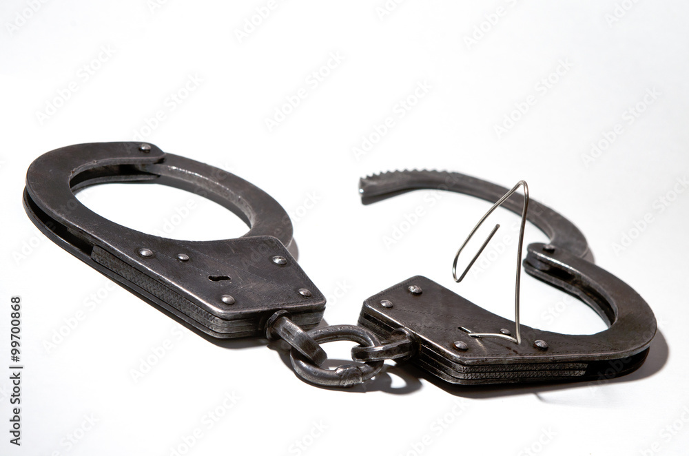 Handcuffs Cuffs Which Can Be Opened With A Paper Clip Photos Adobe handcuffs-cuffs-which-can-be-opened-with-a-paper-clip-photos-adobe