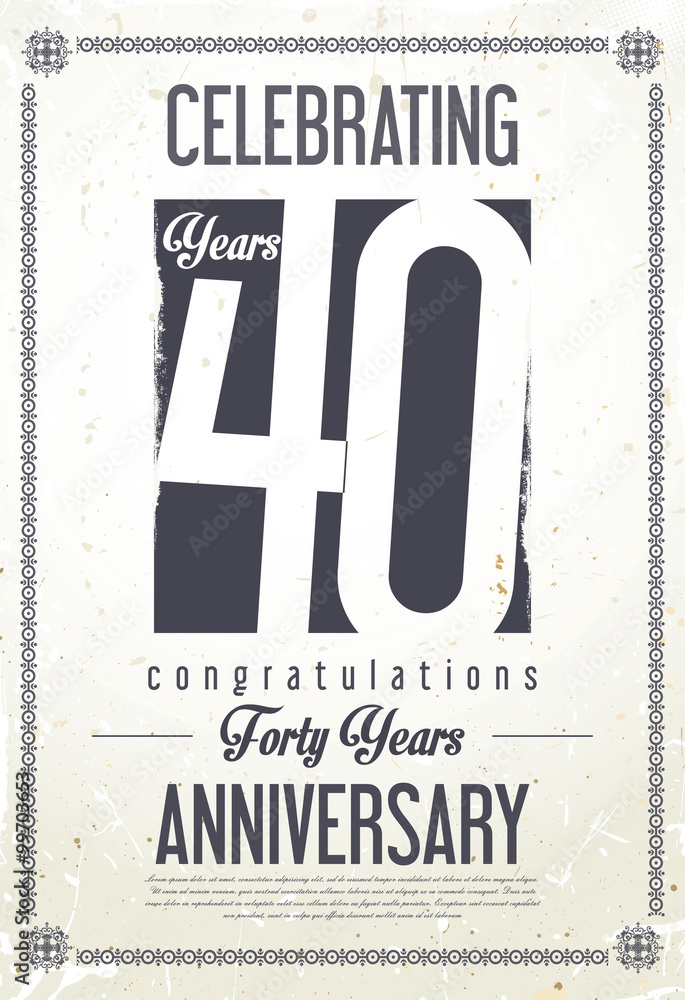 Anniversary retro background 10 years Stock Vector | Adobe Stock
