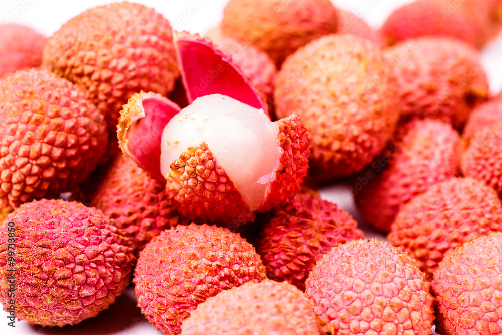 Lychee fruit, lychee or Chinese or Chinese plum. foto de Stock | Adobe ...