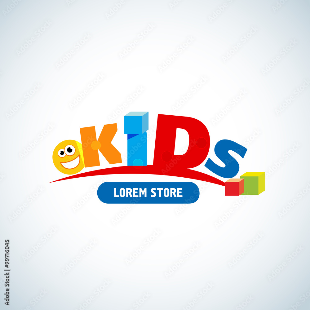 Kids logo template. Kids logotype design concept for kids store ...