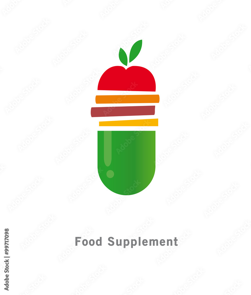Food supplement logo Stock Vector | Adobe Stock