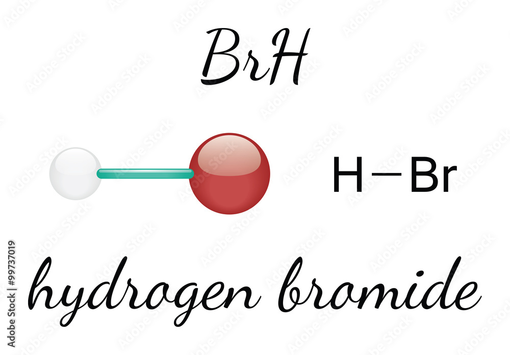 HBr hydrogen bromide molecule Stock Vector | Adobe Stock