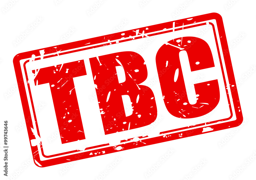 TBC red stamp text Stock Vector | Adobe Stock