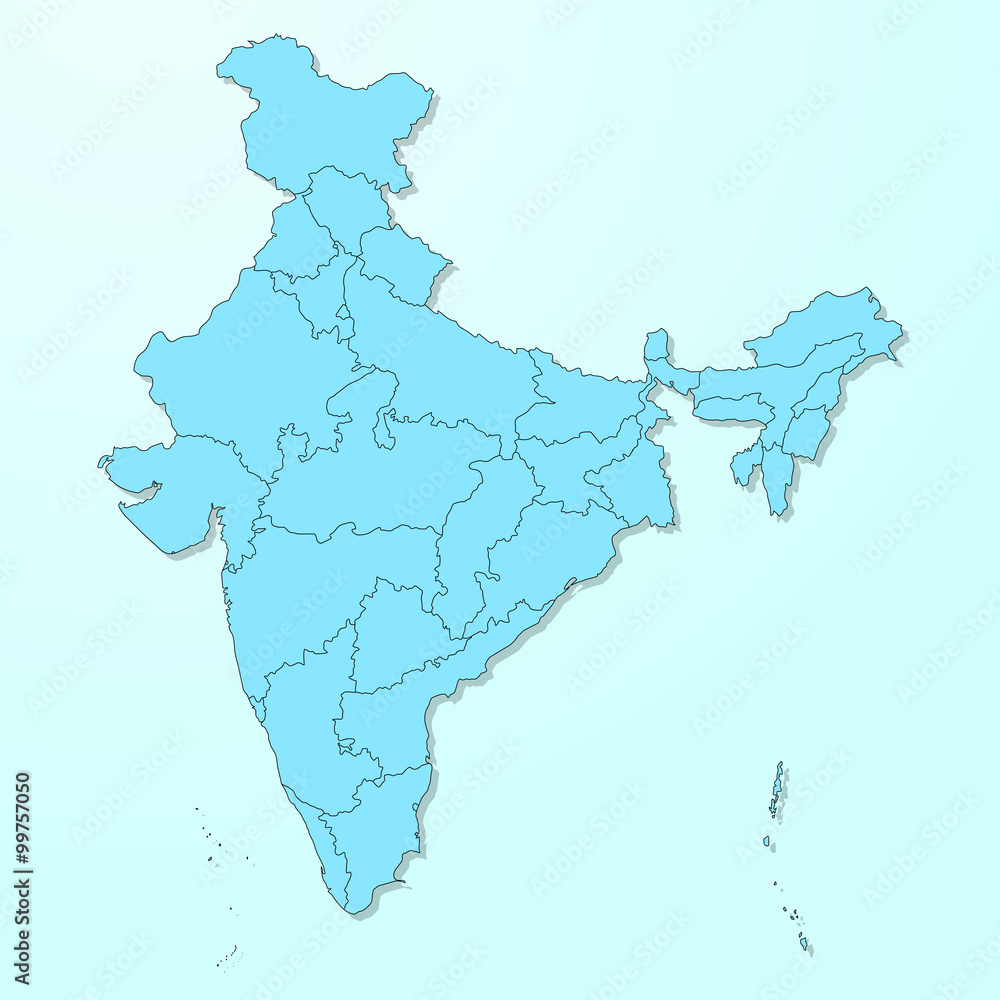 India map on blue degraded background vector Stock Vector | Adobe Stock