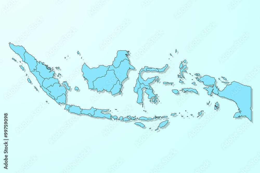 Indonesia map on blue degraded background vector Stock Vector | Adobe Stock