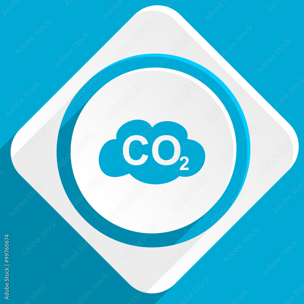 carbon dioxide blue flat design modern icon for web and mobile app ...