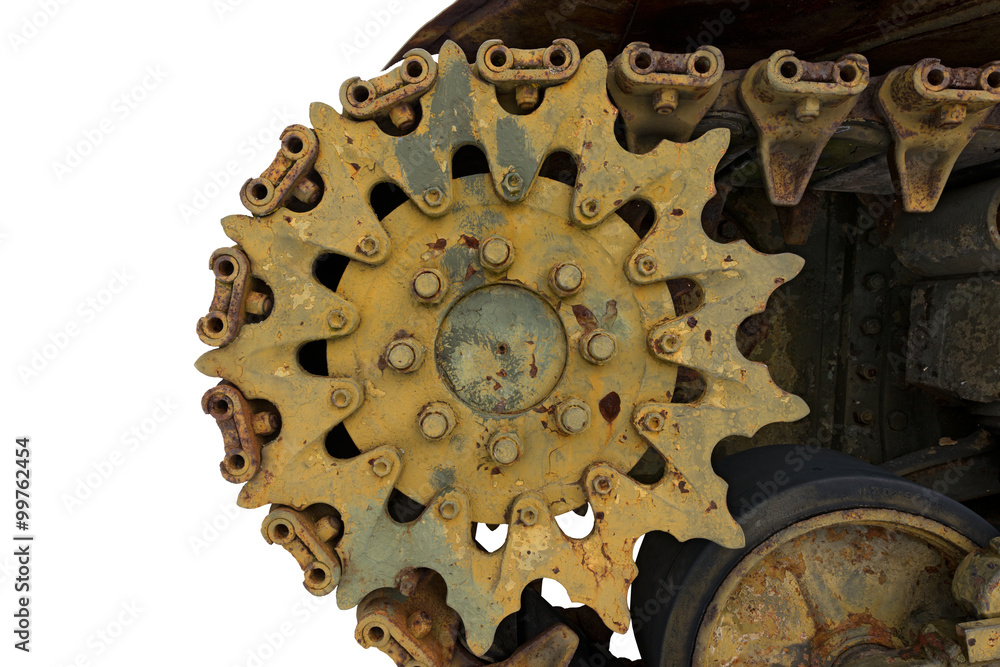 Detail of Tank Tracks and Wheels / Detail of battle tank tracks and ...