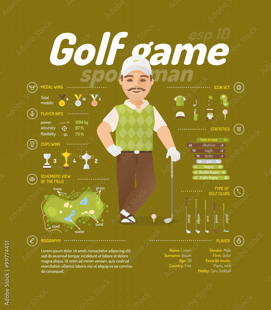 Golf vector illustration Stock Vector | Adobe Stock