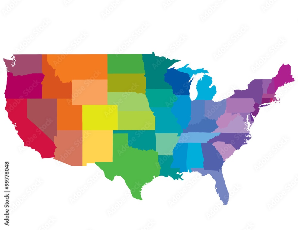 United States of America in colors of the rainbow as a vector file ...