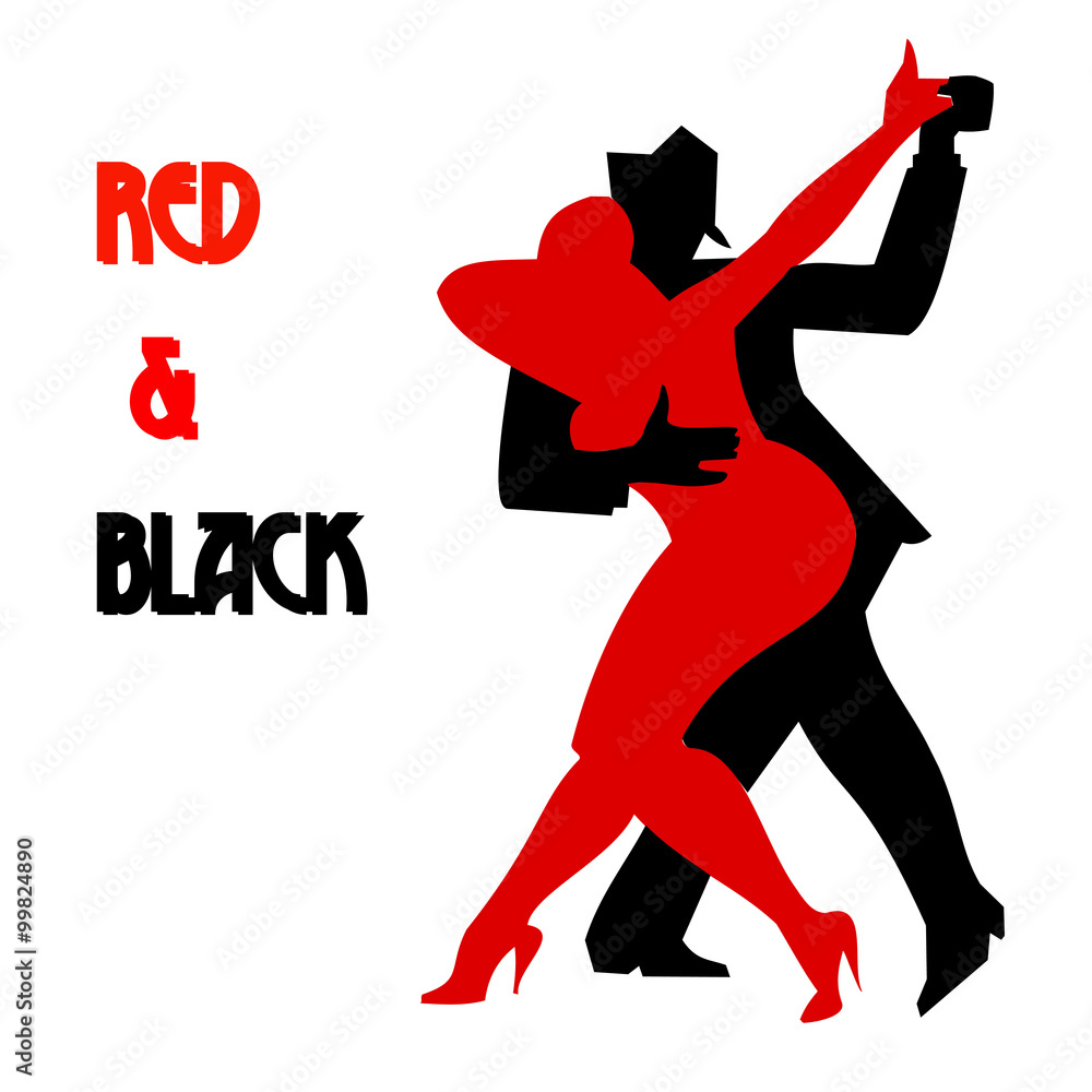Dancing two people Stock Vector | Adobe Stock