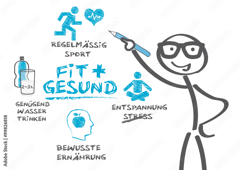 Gesund und Fit Stock-Vektorgrafik | Adobe Stock