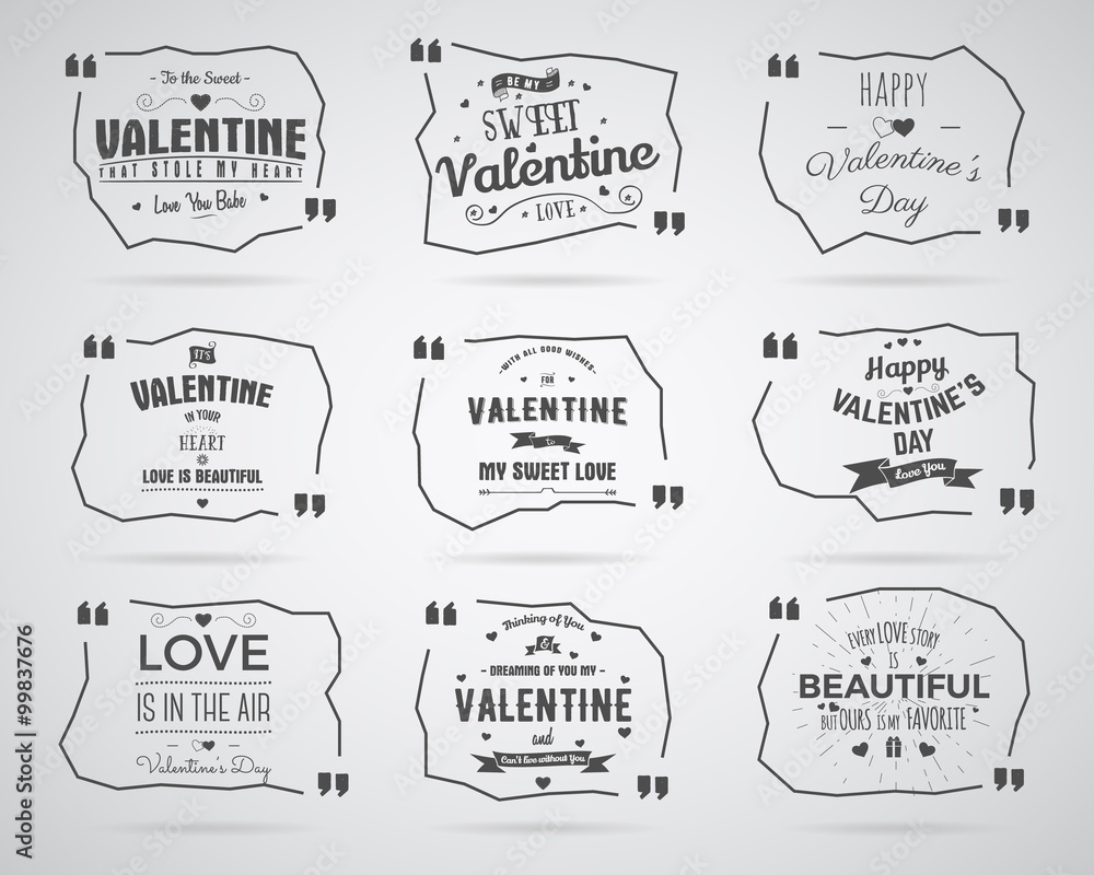 Valentine day Watercolor, ink, splash Quote blank templates. Quote ...