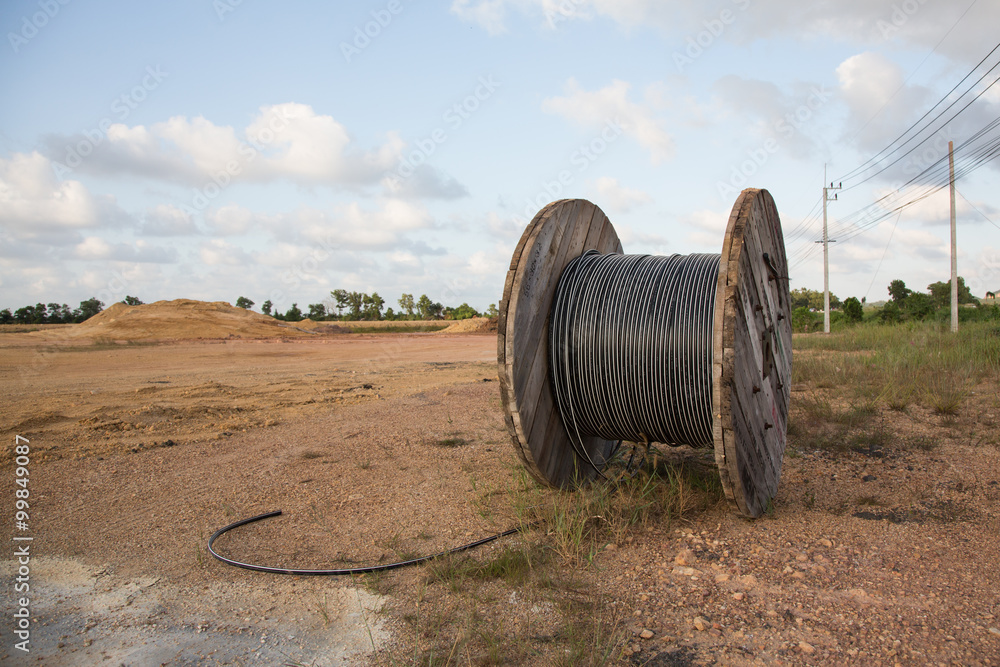 cable role on construction site Stock Photo | Adobe Stock