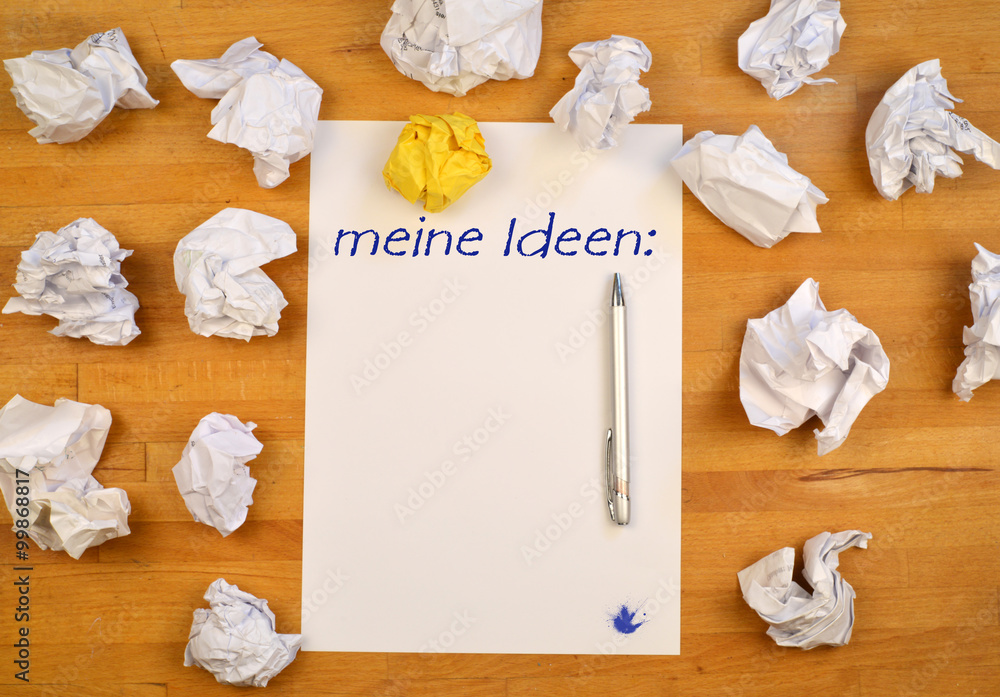 meine Ideen Blanko Papier Stock Photo | Adobe Stock