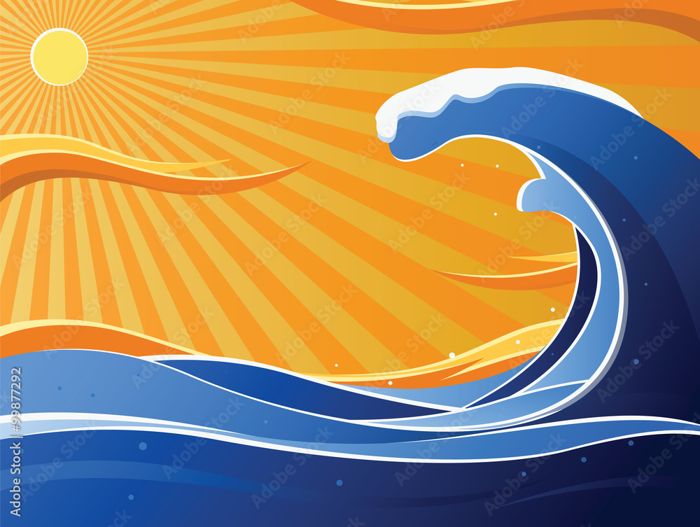 tidal wave Stock Vector | Adobe Stock