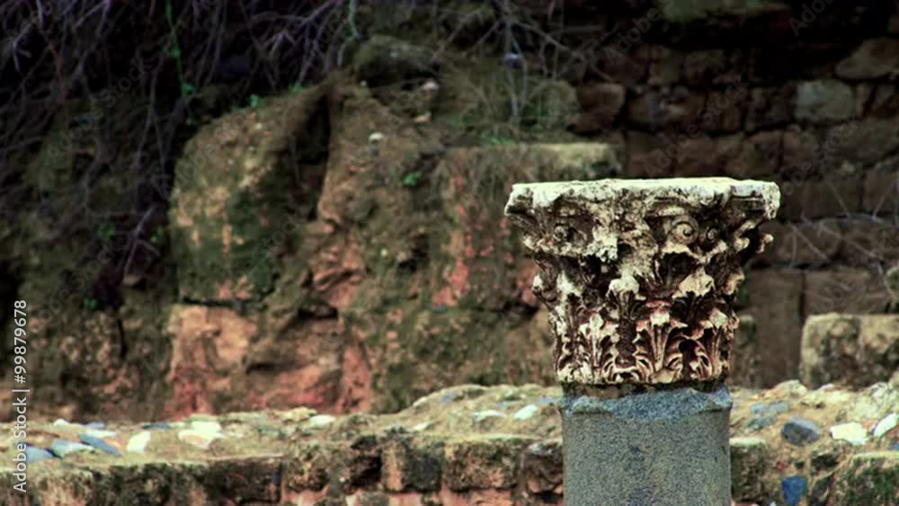 Royalty Free Stock Video Footage of a Corinthian column capital shot in ...