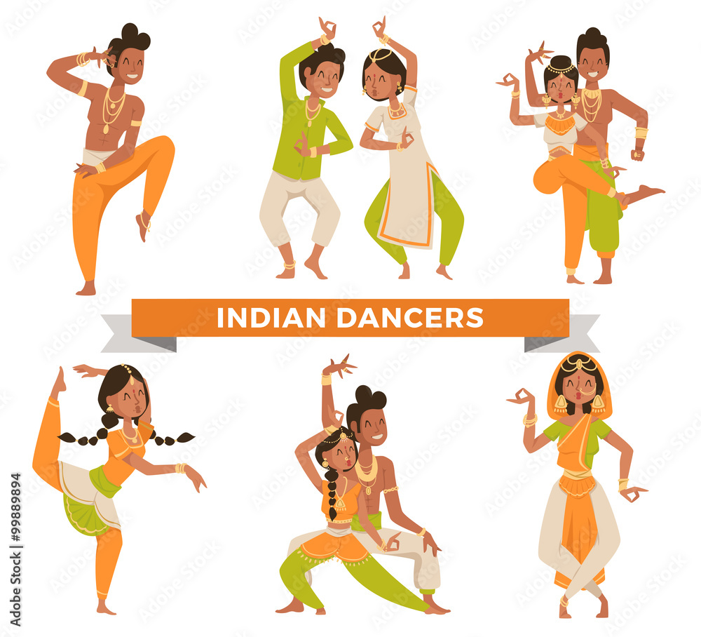 Indian Bollywood couple dancing vector Stock Vector | Adobe Stock