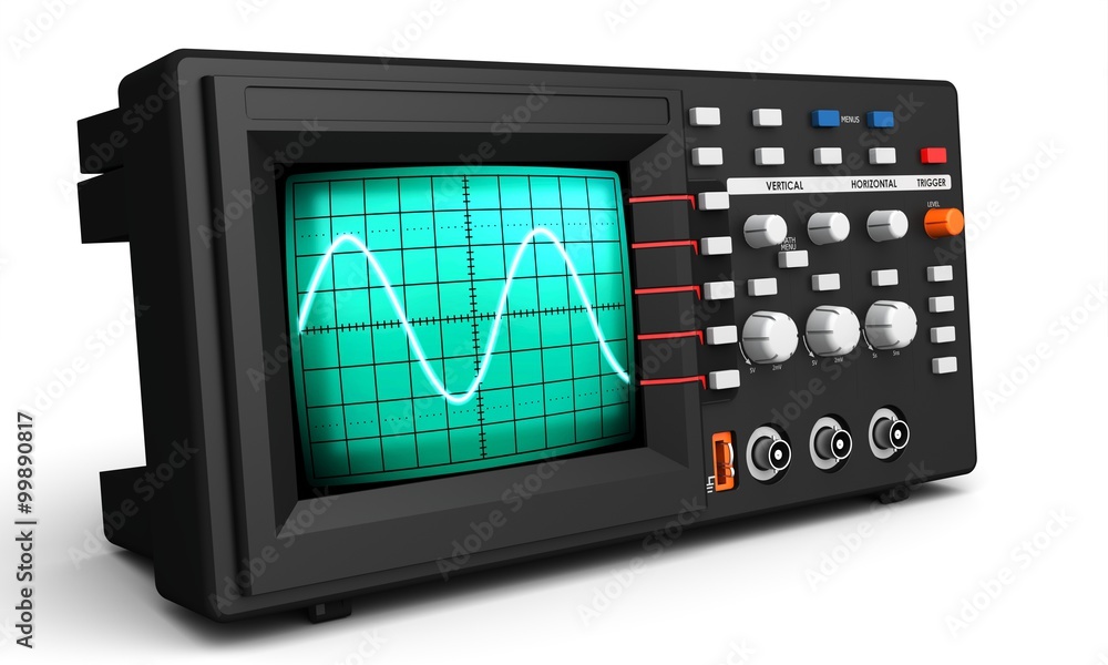 3d modern device oscilloscope Stock Illustration | Adobe Stock