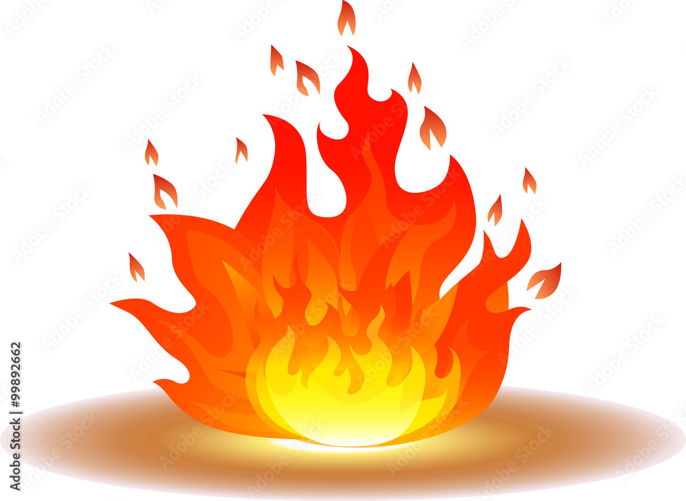 Symbol of fire on white background. Vector illustration Stock ...