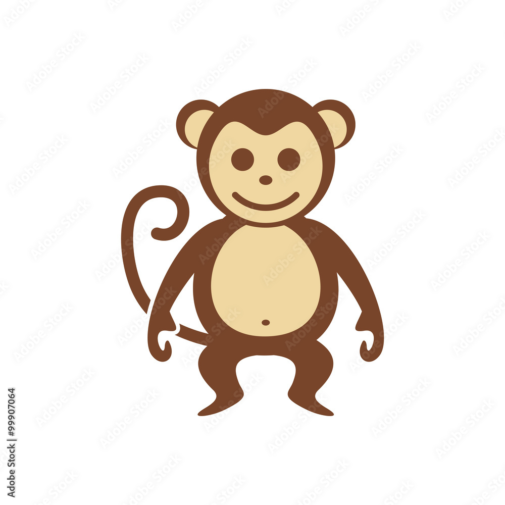 Monkey Simple Illustration Stock Vector | Adobe Stock