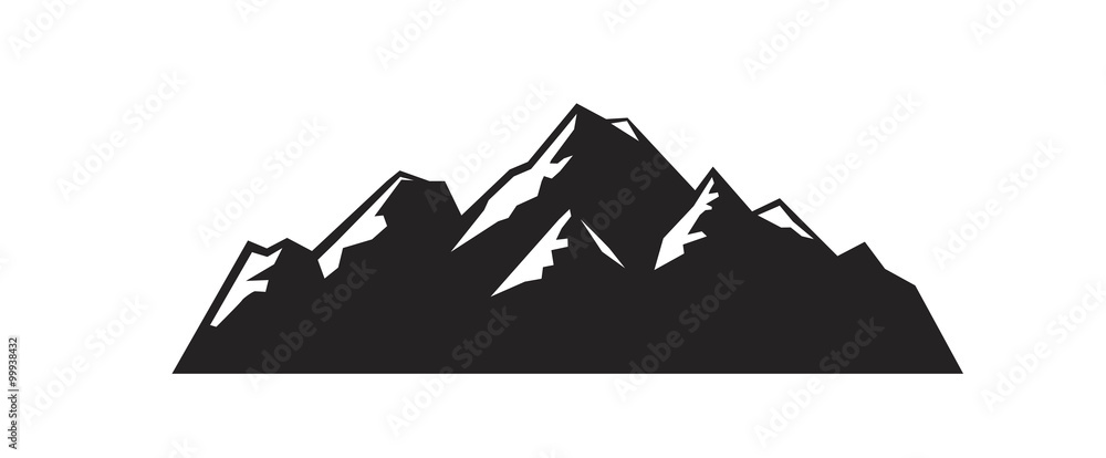 vector black mountain Stock Vector | Adobe Stock