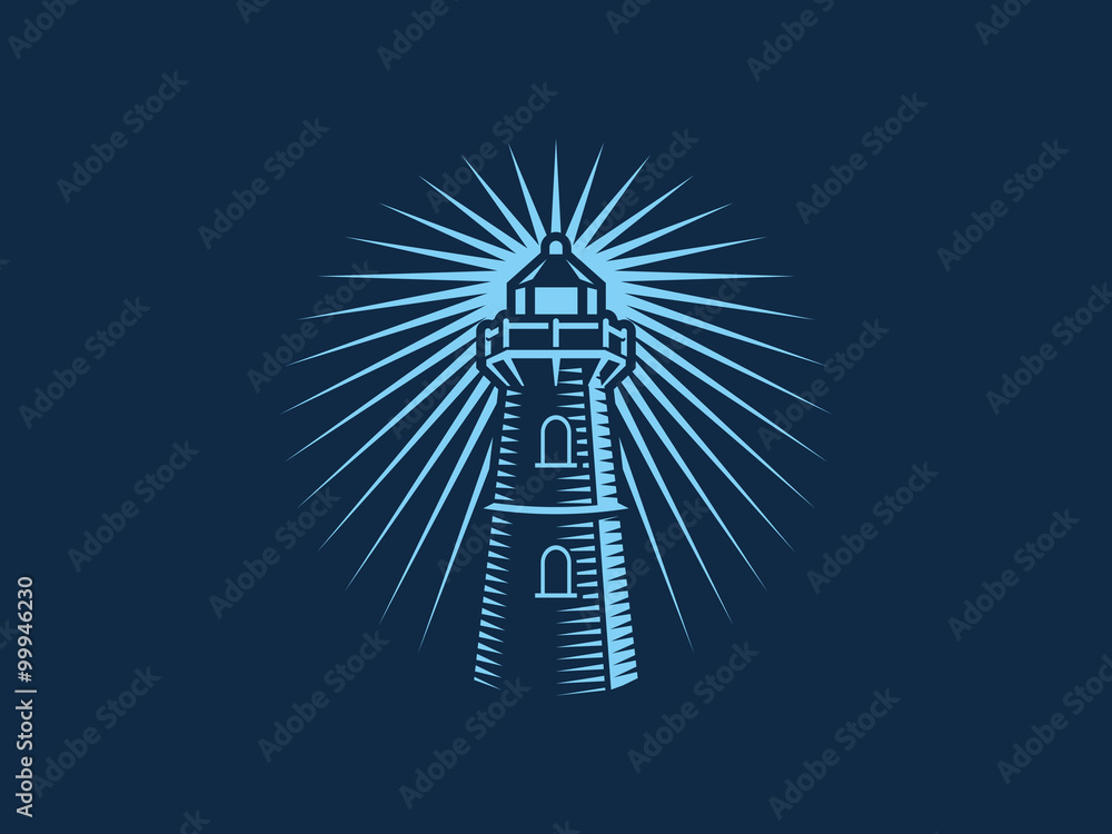Blue Lighthouse Stock Vector | Adobe Stock