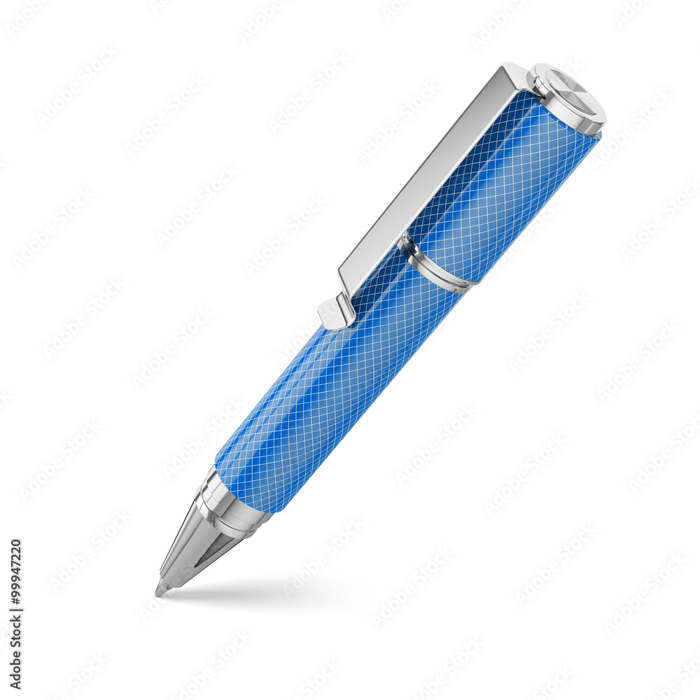 Blue office pen isolated on white background Stock-Illustration | Adobe ...