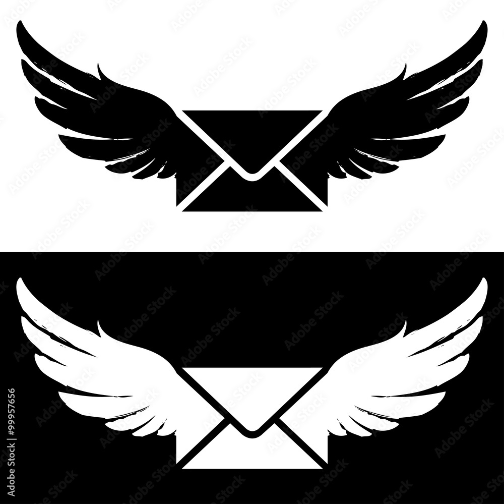 letter with wings Stock Illustration | Adobe Stock