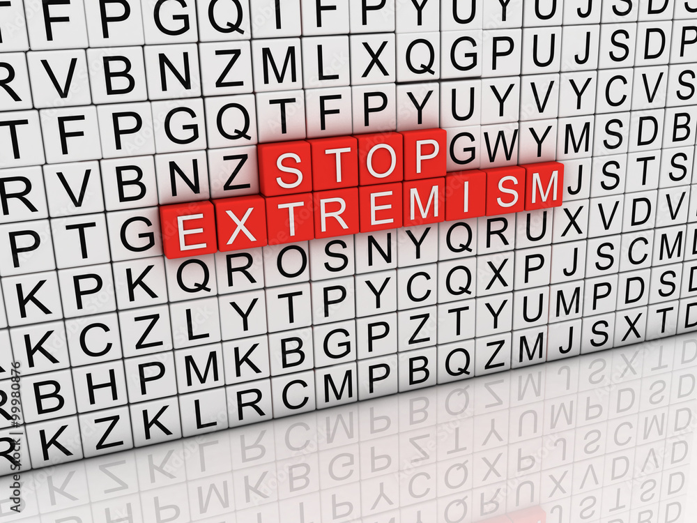 Close up of stop extremism sign Stock Illustration | Adobe Stock