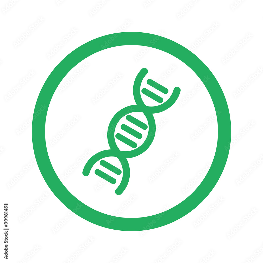 Flat green Dna icon and green circle Stock Vector | Adobe Stock