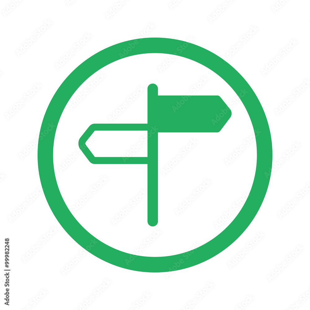 Flat green Road Signs icon and green circle Stock Vector | Adobe Stock