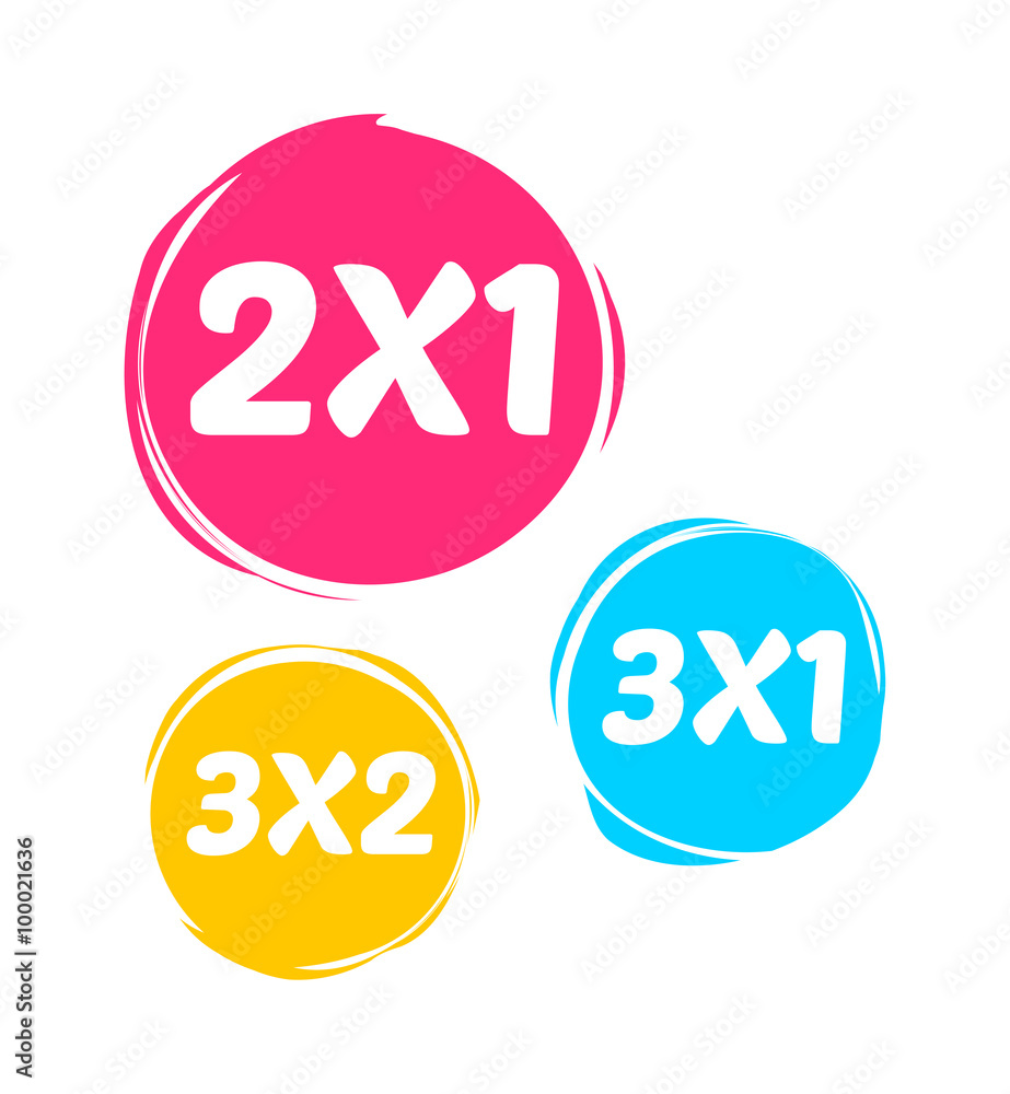 2X1, 3X1 & 3X2 Marks Stock Vector | Adobe Stock