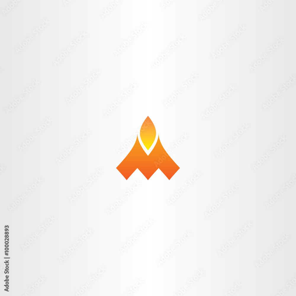 letter m fire flame vector logo icon Stock Vector | Adobe Stock