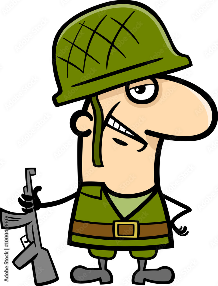 soldier cartoon illustration Stock Vector | Adobe Stock