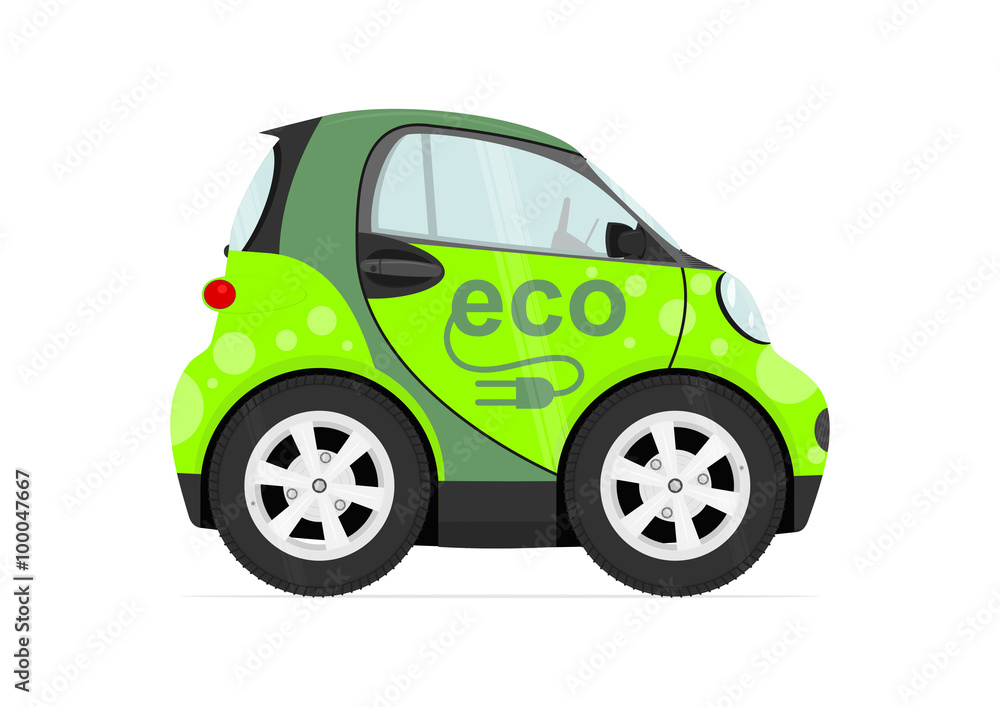 Cartoon small city car on a white background. Vector Stock Vector ...