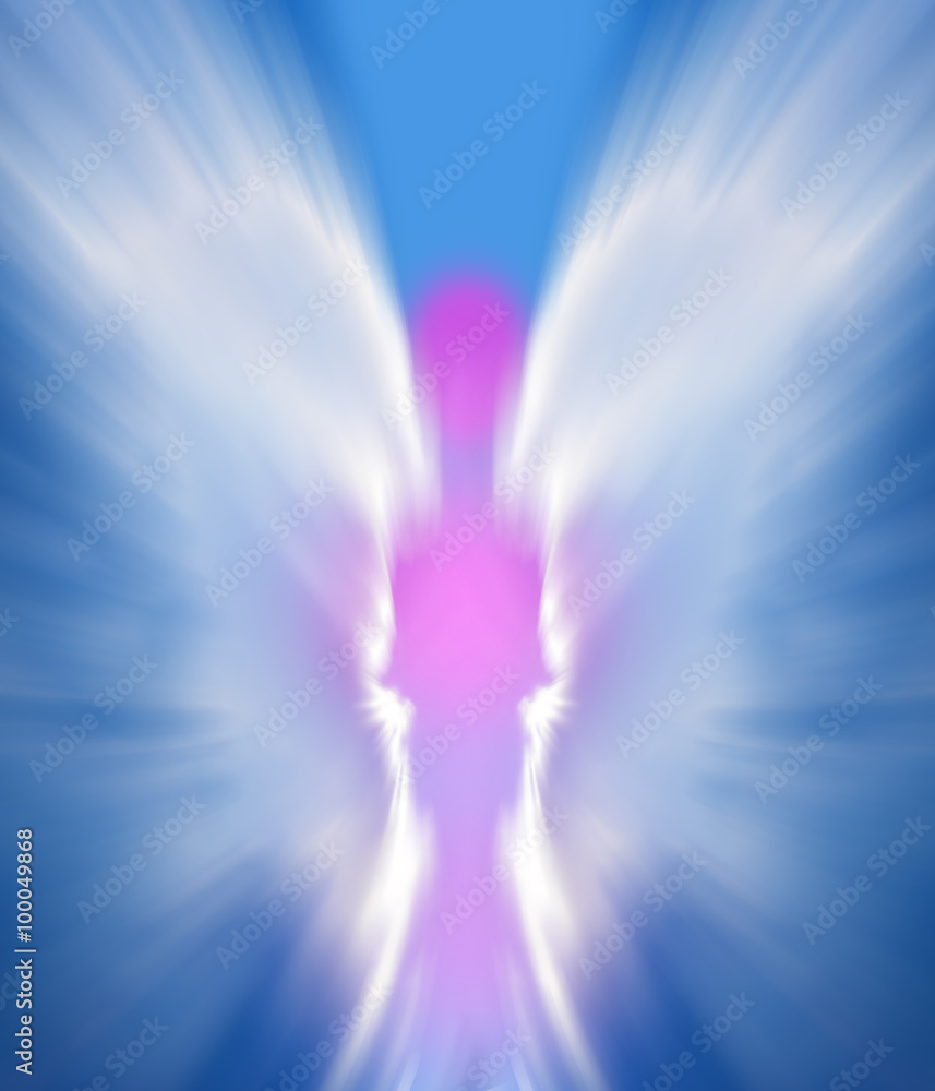 Abstract angel on the sky, blue background on vertical Stock Photo ...