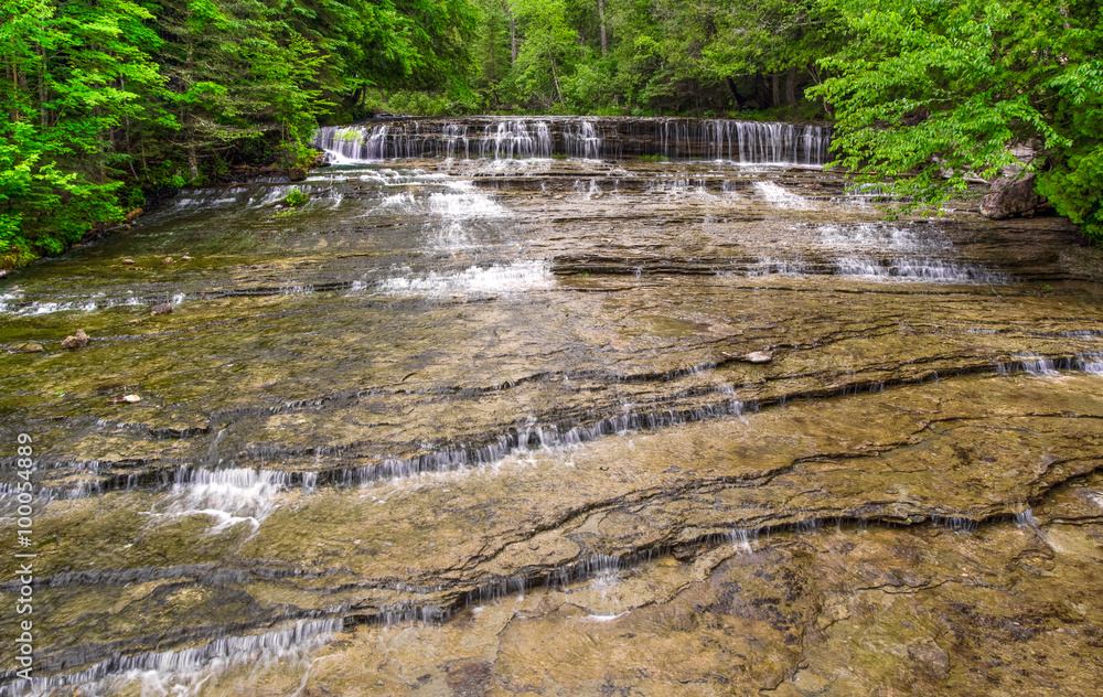 Au Train Falls. Au Train waterfall in the Hiawatha National Forest in ...