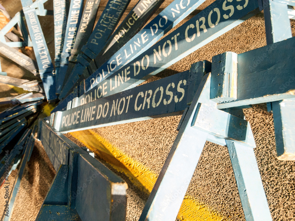 Poster Wooden Police Barriers – Wall Art | UkPosters